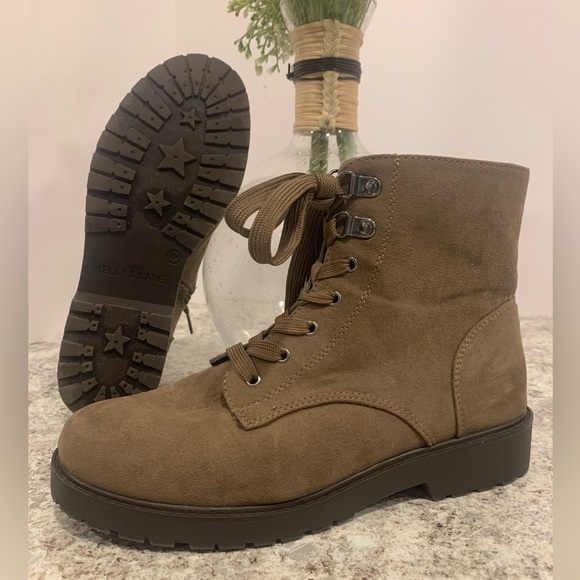 Kelly & Katie | Shoes | Kelly Katie Vestie Microsuede Combat Boots ...